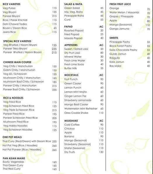 Menu at Sai Veg World, Mumbai, Nilgiri Building Gr Floor