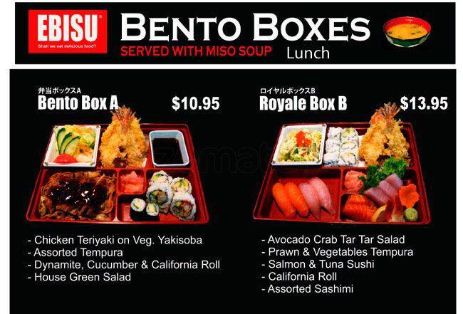 Menu at Ebisu restaurant, Vancouver, 601 W Broadway