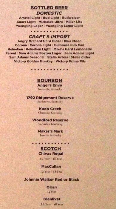 Carta del pub y bar White Horse, Chester Springs