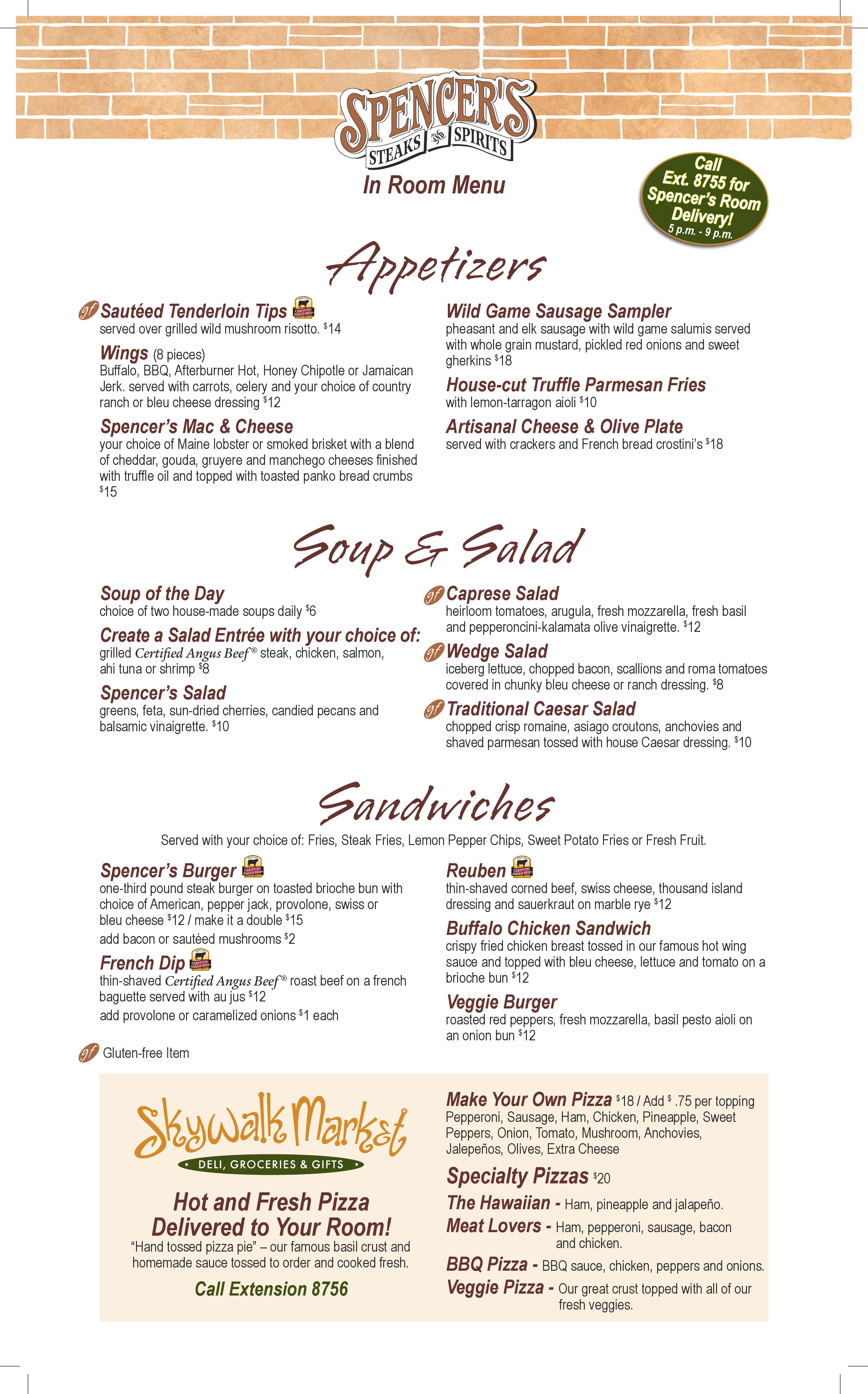 Menu at Spencer's Restaurant, Breckenridge