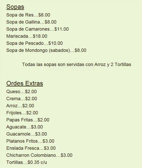 Menu at Tu Metapan restaurant, Boston