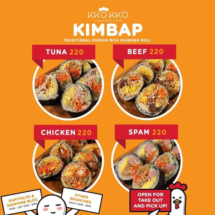 Menu at Kko Kko restaurant, Taguig