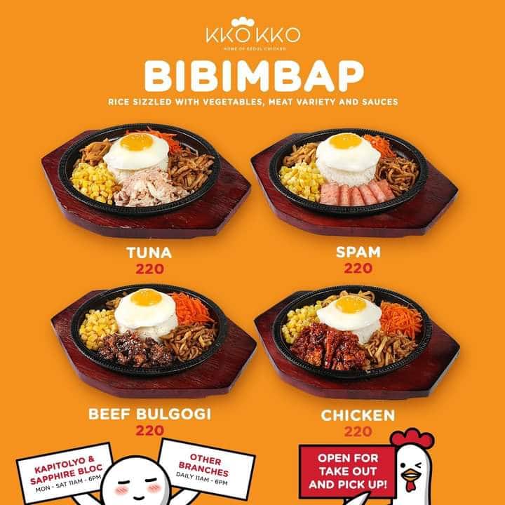 Menu at Kko Kko restaurant, Taguig