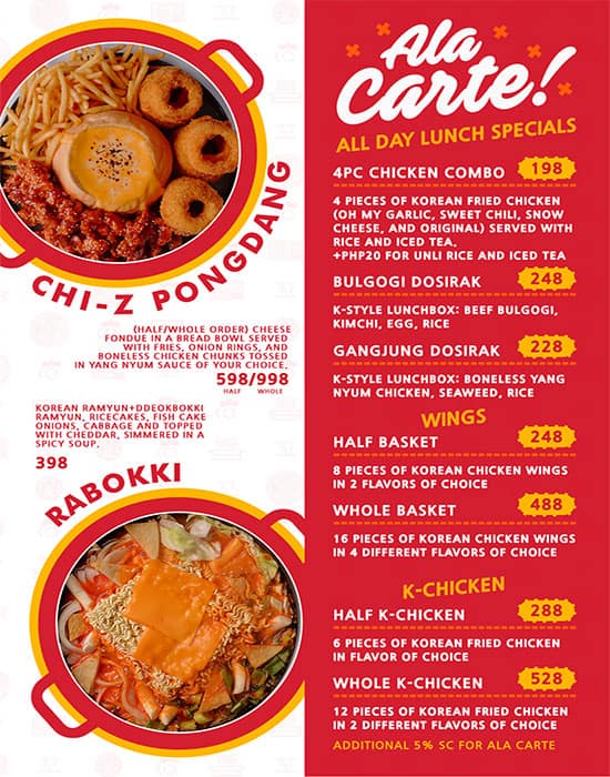 Menu at Kko Kko restaurant, Taguig