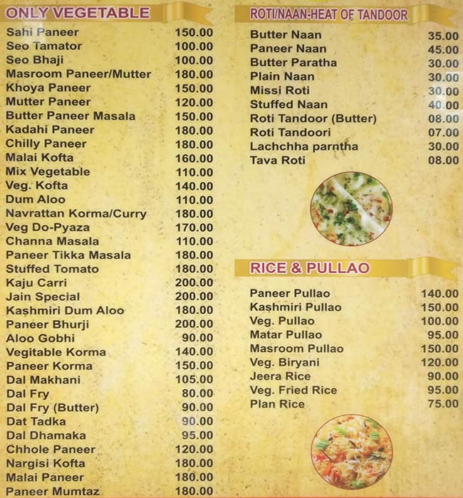 Menu of Jain Family Restaurant, Thatipur, Gwalior