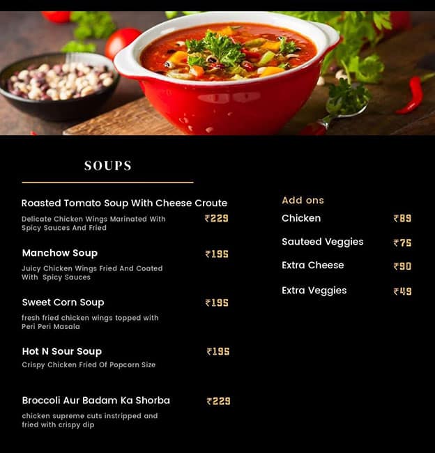 Menu of ZOCA Cafe, Model Town, Panipat