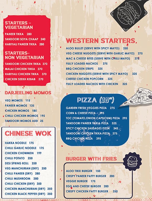 Menu of Capital Diner, Connaught Place, New Delhi