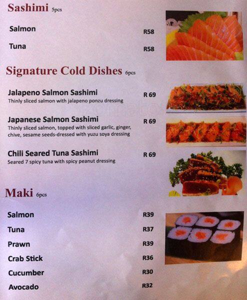 Speisekarte von Indulge restaurant, Kapstadt, 118 Main Rd