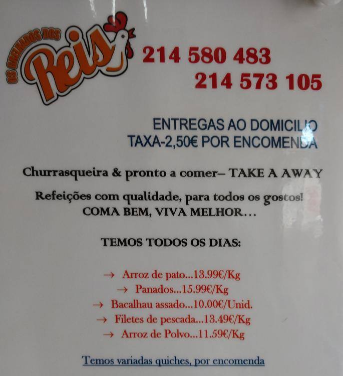 Menu em Os Grelhados dos Reis restaurante, Parede