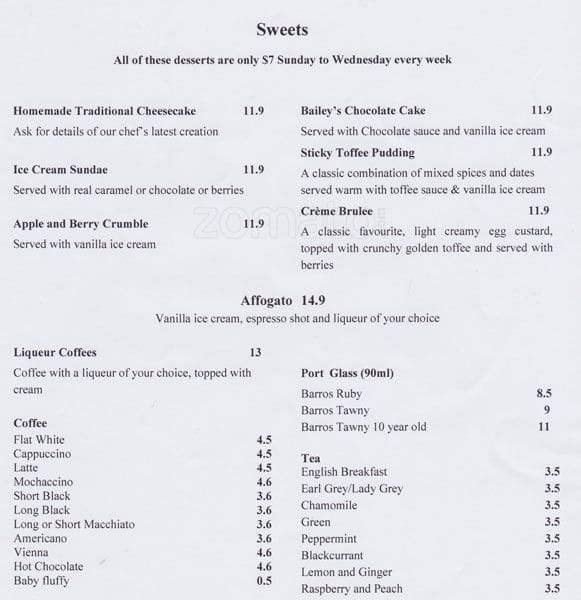 Menu at Monteiths Avonhead pub & bar, Christchurch