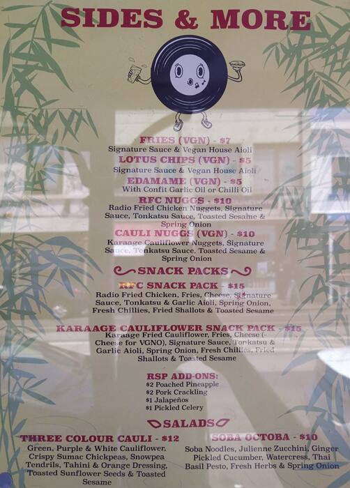 Menu at Radio Bar & Cafe, Fitzroy, 357 Brunswick St