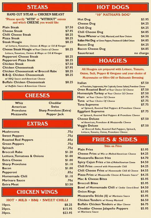Del Rossi's Cheesesteak Co. Menu - Urbanspoon/Zomato