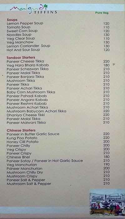 Menu of Malgudi Tiffin, Kothrud, Pune