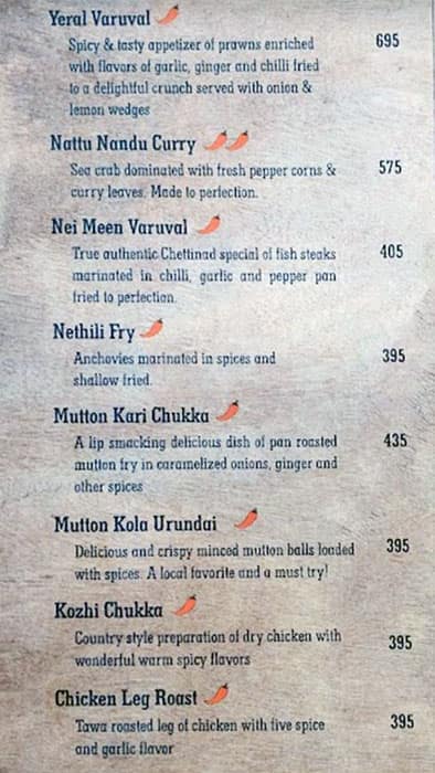 Menu at The Banyan Restaurant, Madurai
