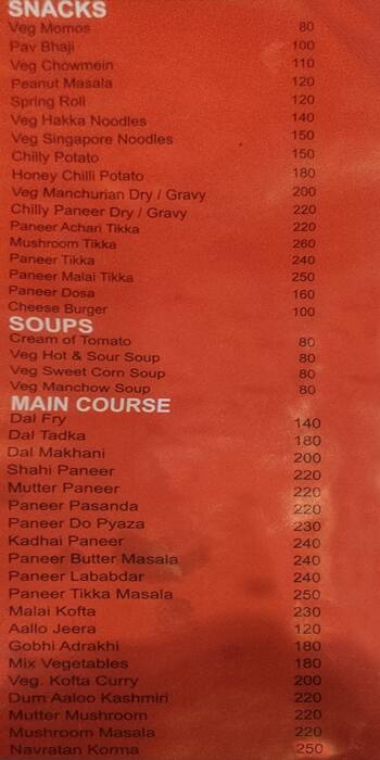 Menu at New Moonshine Resorts And Restaurant, Meerut