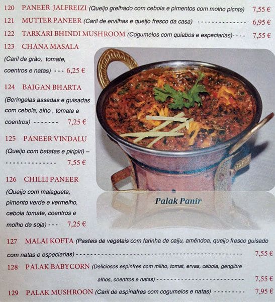 Menu at Buddha Restaurant & Bar, Lisbon