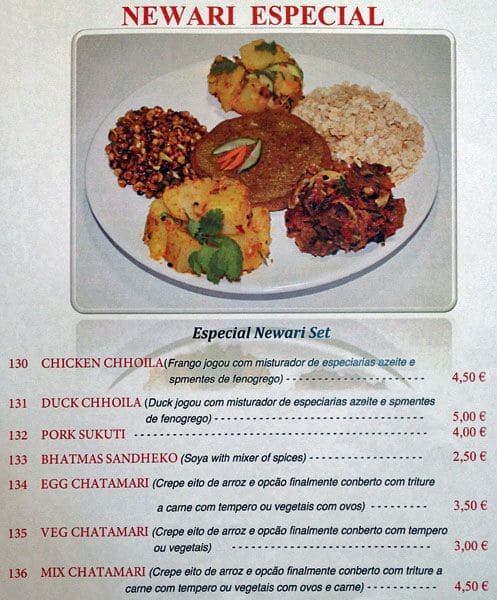 Menu at Buddha Restaurant & Bar, Lisbon