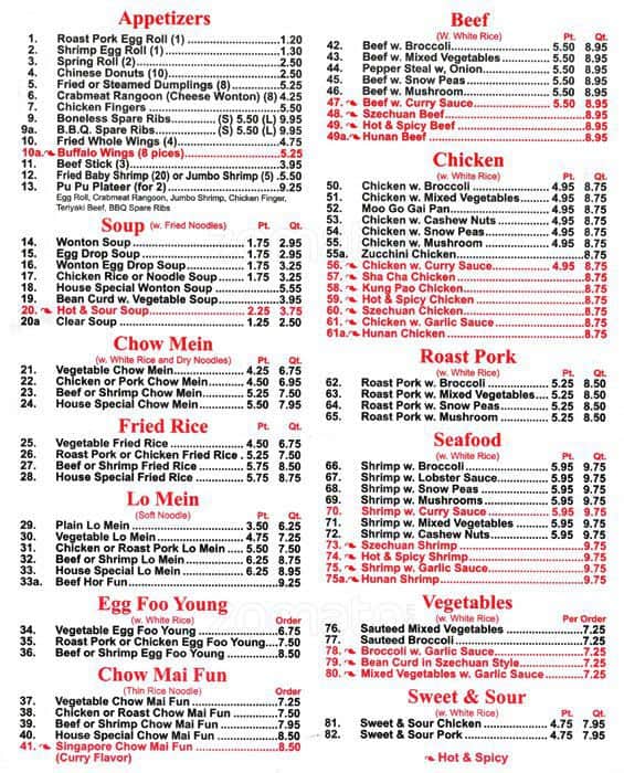 Menu at Yami restaurant, Mooresville