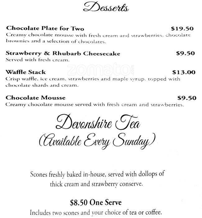 Menu at Boulevard Lounge - Wallis Cinema, Kingswood