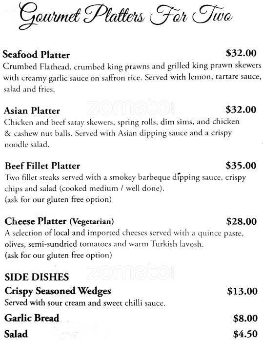 Menu at Boulevard Lounge - Wallis Cinema, Kingswood