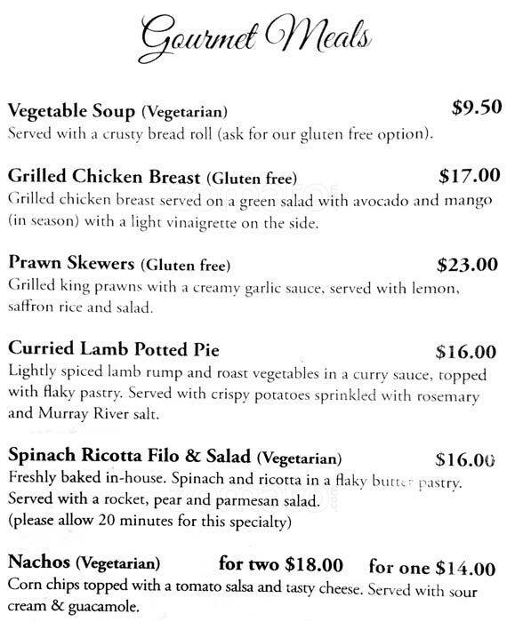 Menu at Boulevard Lounge - Wallis Cinema, Kingswood