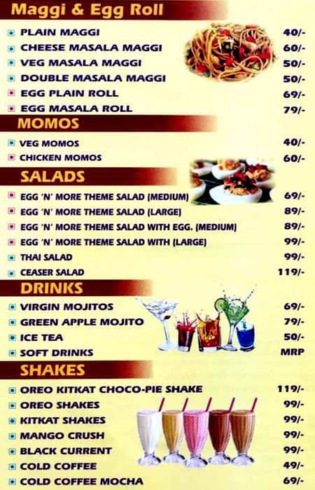 Egg 'N' More Menu, Menu for Egg 'N' More, Mukherjee Nagar, New Delhi ...