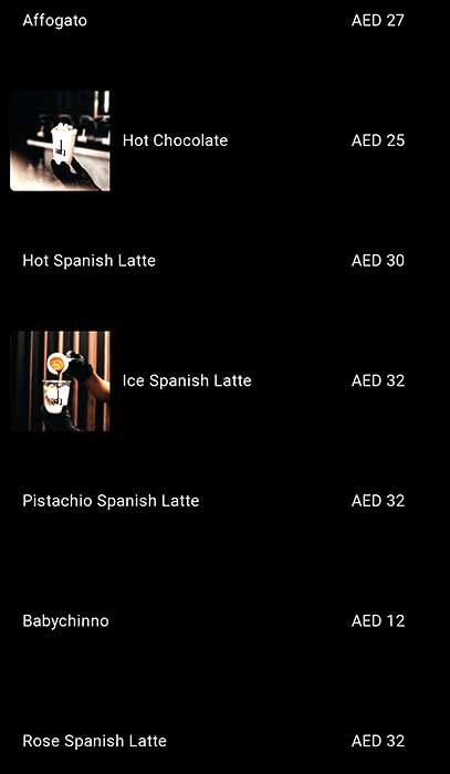 Menu at Ash Specialty Coffee cafe, Abu Dhabi