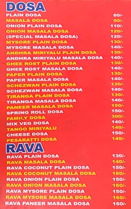 Menu of Anna Dosa Express, Sector 40, Gurgaon