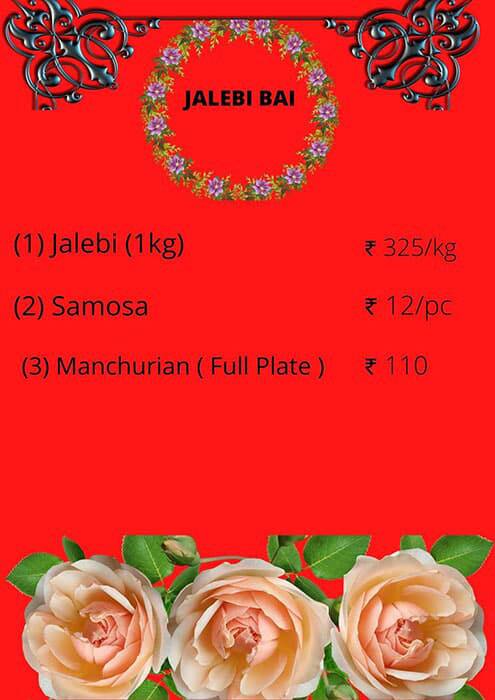 Menu of Jalebi Bai, Sector 53, Noida
