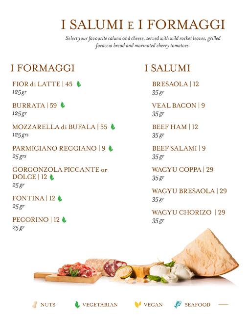 Menu at Eataly The Dubai Mall cafe, Dubai, Dubai Mall