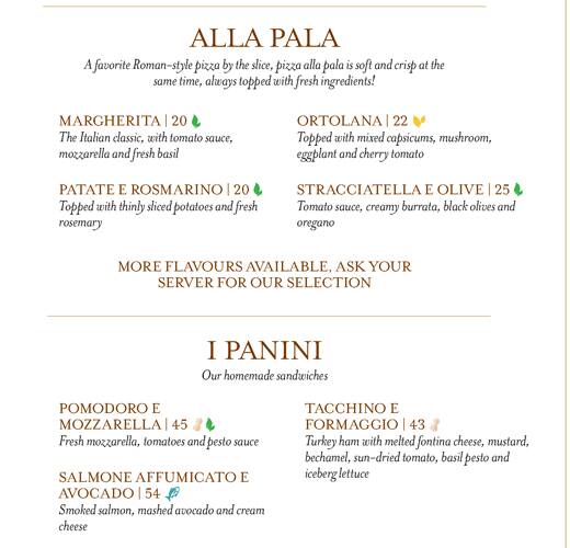 Menu at Eataly The Dubai Mall cafe, Dubai, Dubai Mall