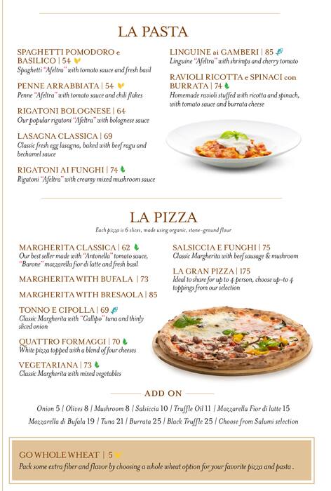 Menu at Eataly The Dubai Mall cafe, Dubai, Dubai Mall