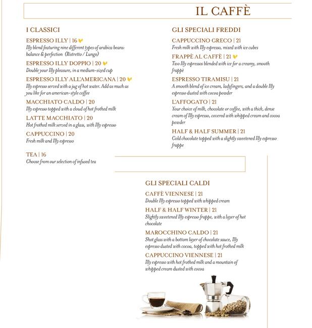Menu at Eataly The Dubai Mall cafe, Dubai, Dubai Mall