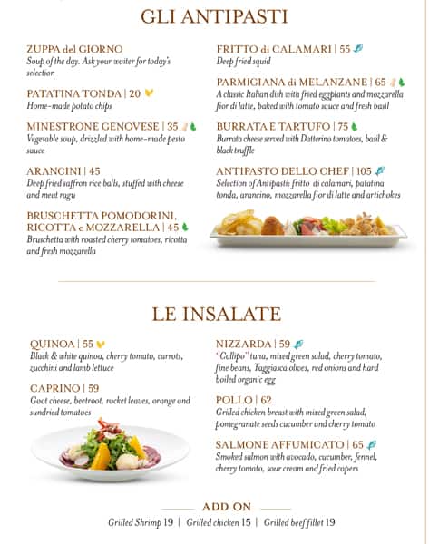 Menu at Eataly The Dubai Mall cafe, Dubai, Dubai Mall