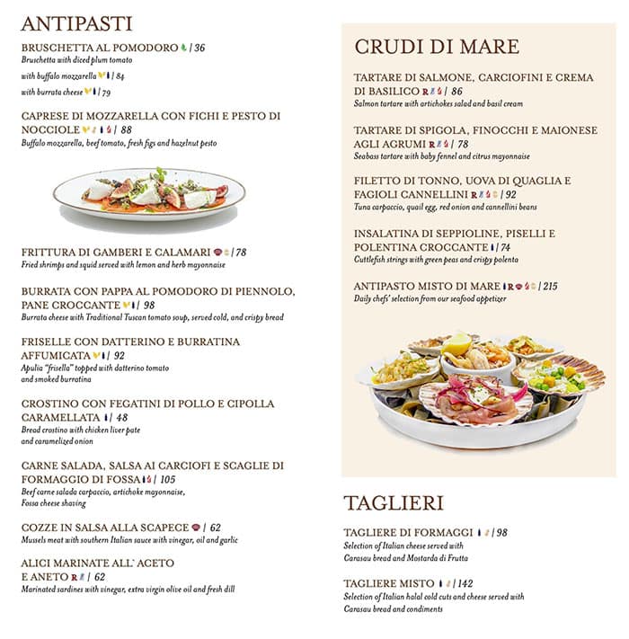 Menu of Eataly, Downtown Dubai, Dubai