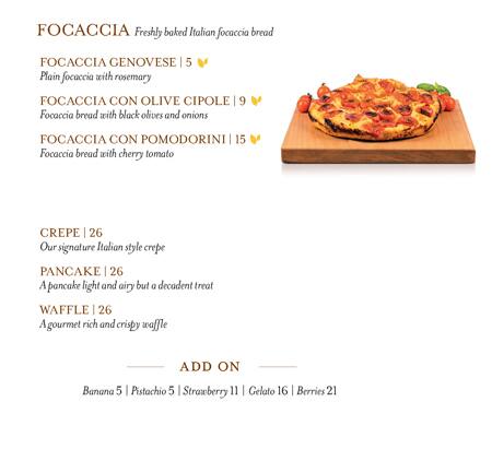 Menu at Eataly The Dubai Mall cafe, Dubai, Dubai Mall