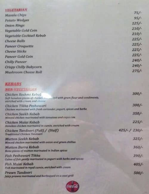 Menu at Amber Cafe, Kolkata, 2C Middleton row