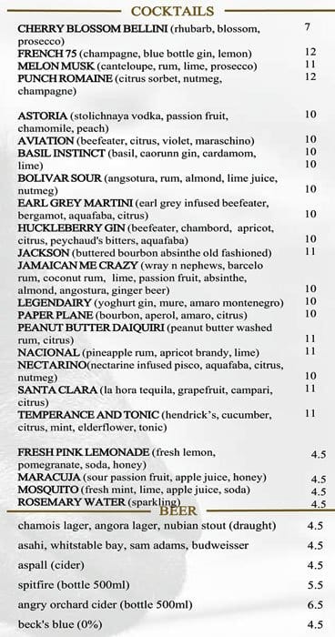 Menu at Goat pub & bar, London, 333 Fulham Road