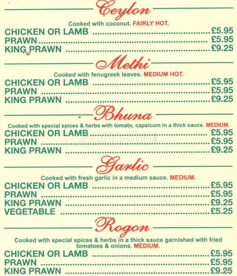 Menu at Sid's Takeaway restaurant, London, 257 Field End Rd