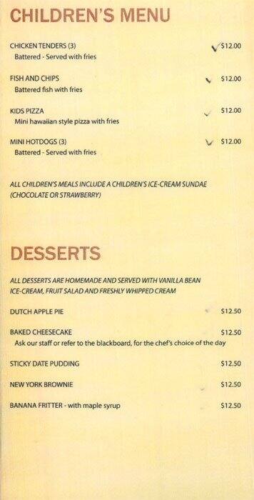 Menu at Country Inn pub & bar, Ramarama