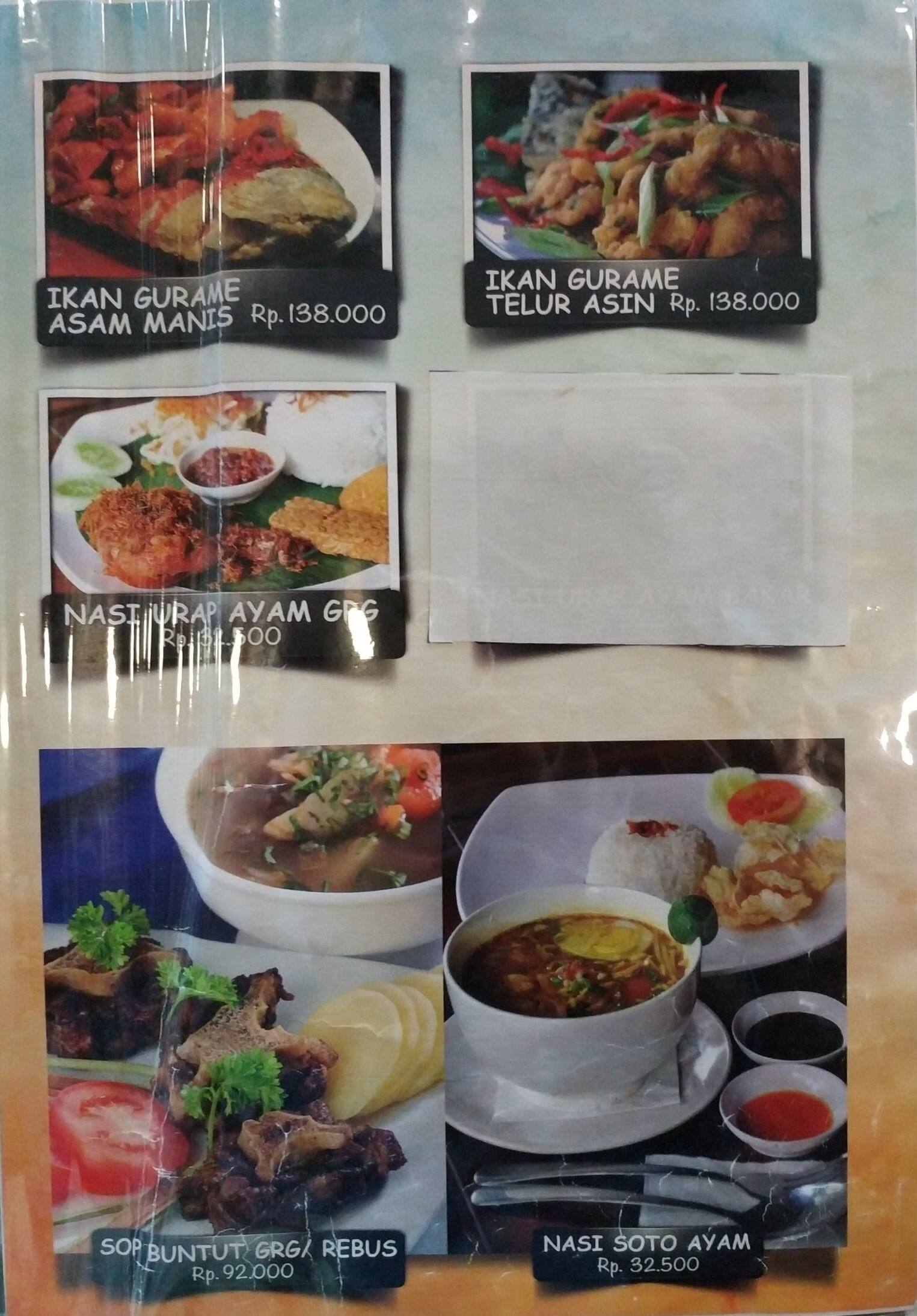 Menu at Kopi Time restaurant, Tangerang