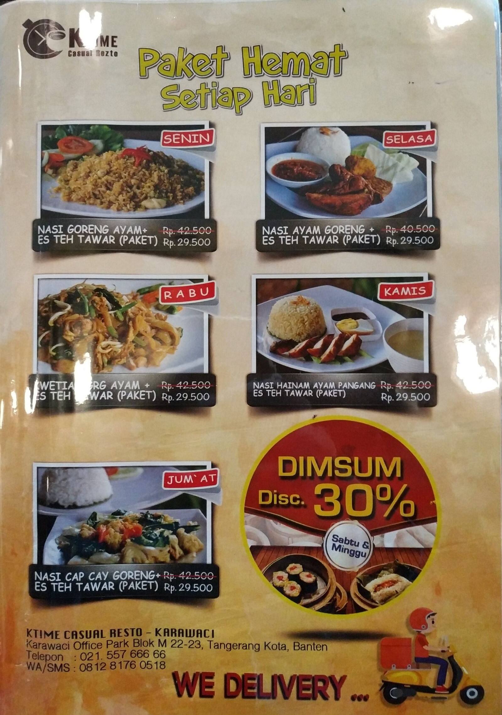 Menu at Kopi Time restaurant, Tangerang