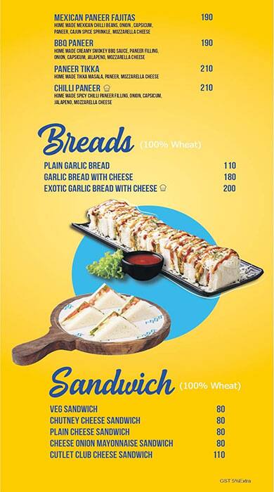 Menu at Crazy Cheesy Cafe Warje, Pune