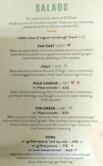 Menu at Kitchen Garden Colaba, Mumbai