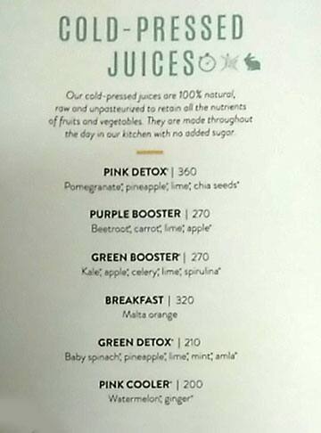 Menu at Kitchen Garden Colaba, Mumbai