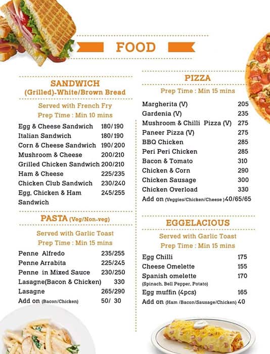 Menu of Cafe : Plot 15, Jadavpur, Kolkata