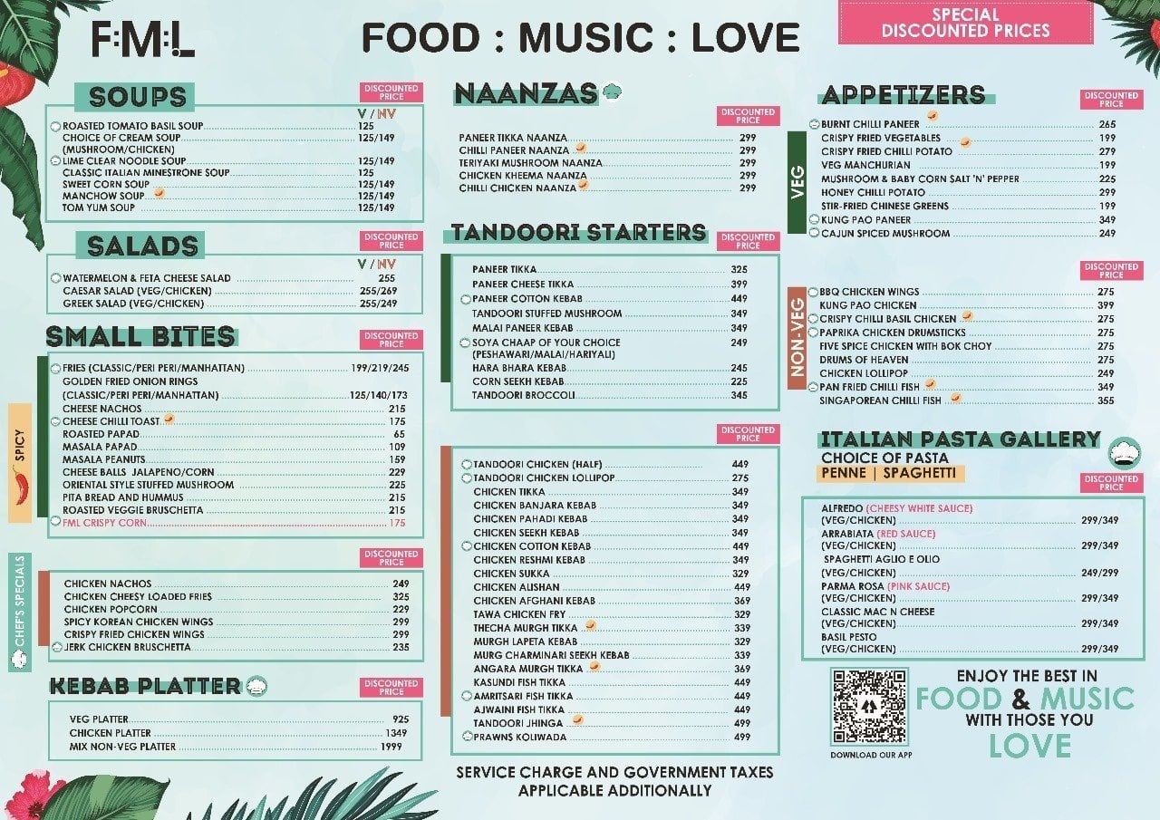 Menu of FML - Food Music Love, Kalyani Nagar, Pune