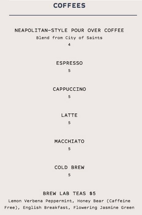 Menu at Don Angie restaurant, New York City