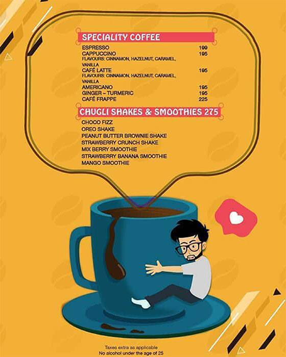 Menu at Chugli, Panchkula