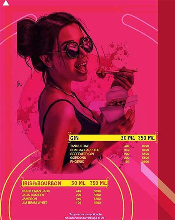 Menu at Chugli, Panchkula